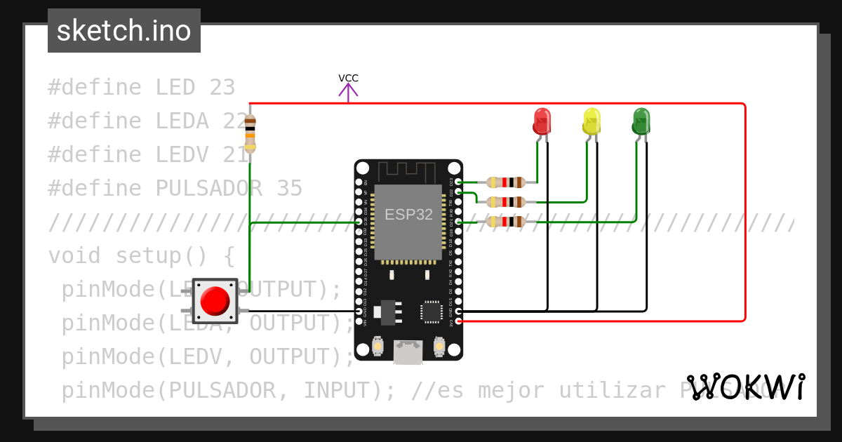7 1 Semáforo Coches Wokwi Esp32 Stm32 Arduino Simulator