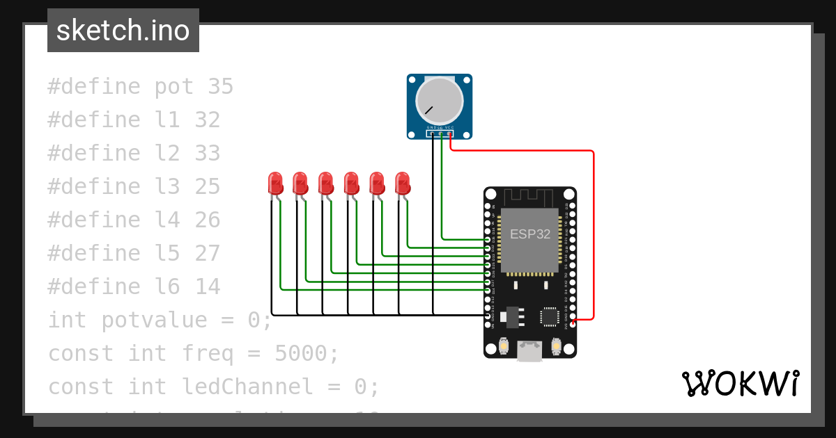 ข้อ 7 Pot Led Wokwi Esp32 Stm32 Arduino Simulator 0372