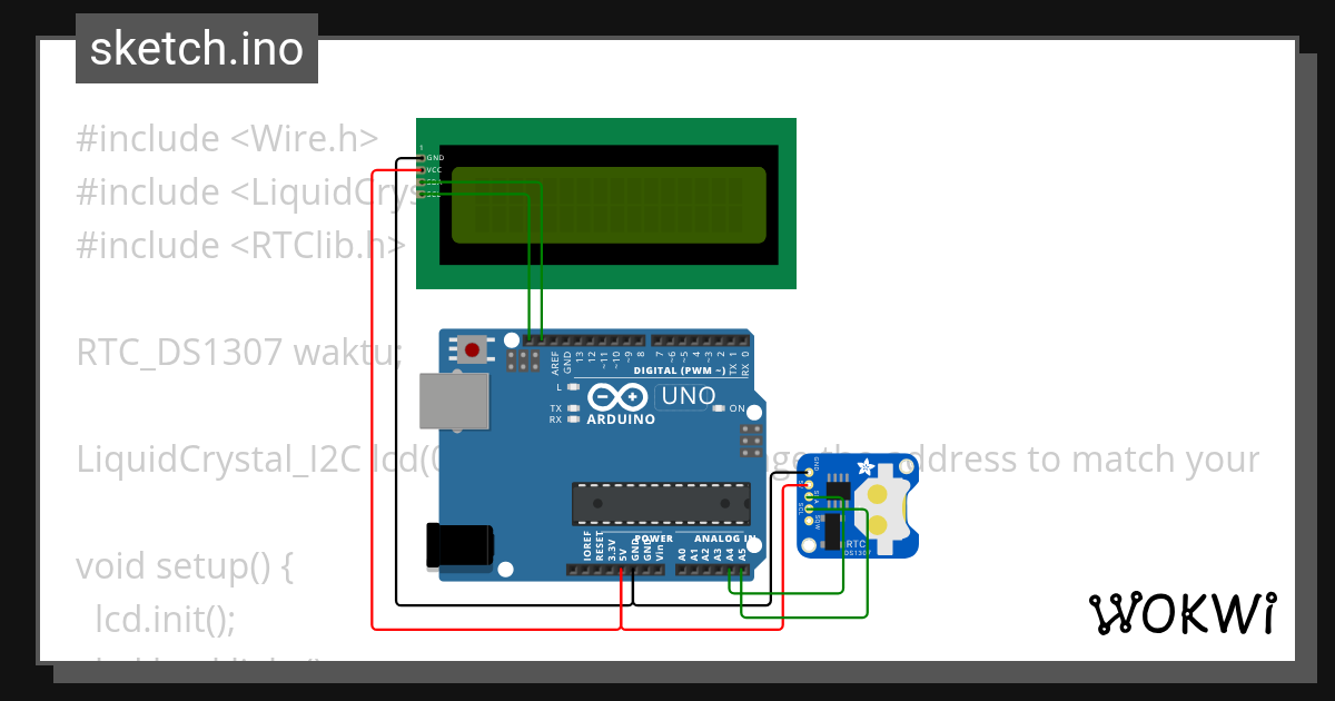 coba ds1307 - Wokwi ESP32, STM32, Arduino Simulator