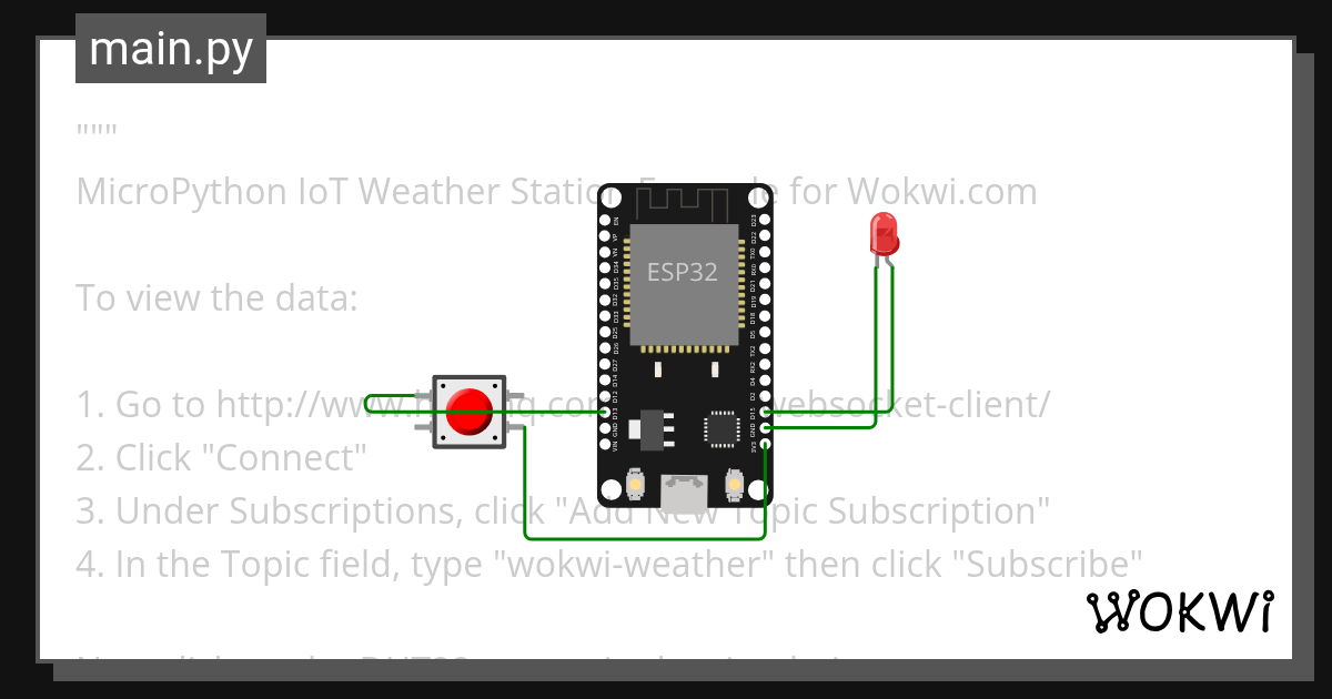 MicroPython MQTT Weather Logger (ESP32) Copy - Wokwi ESP32, STM32, Arduino Simulator