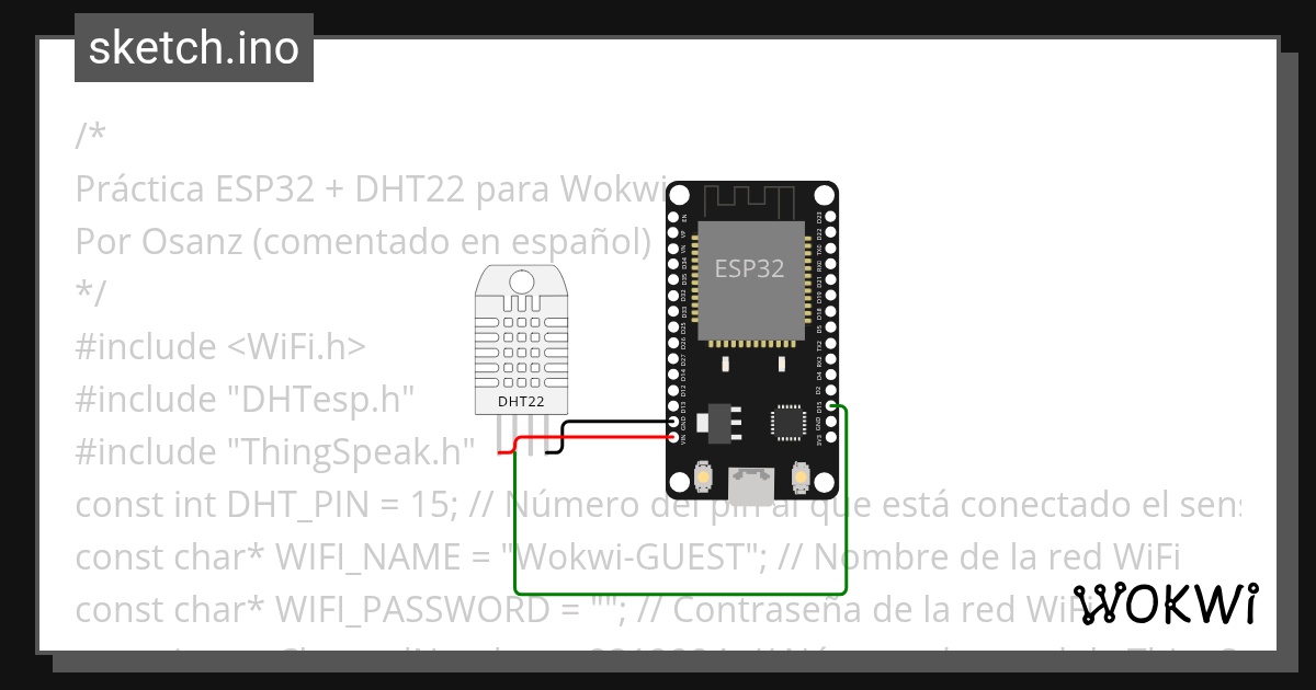 Osanz_ESP32+DHT22+Thingspeak - Wokwi ESP32, STM32, Arduino Simulator