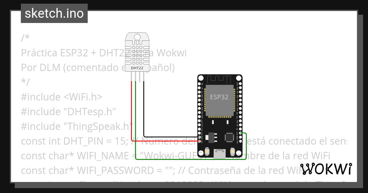 EJFR-ESP32+DHT22+THINGSPEAK - Wokwi ESP32, STM32, Arduino Simulator