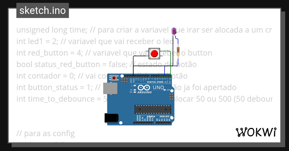 atividade04-debouncing - Wokwi ESP32, STM32, Arduino Simulator