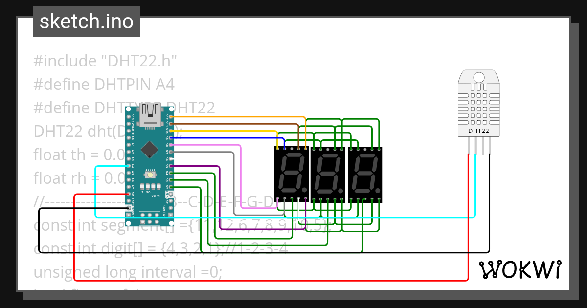 Percobaan Sevseg Kelembapan Wokwi Esp32 Stm32 Arduino Simulator 8191