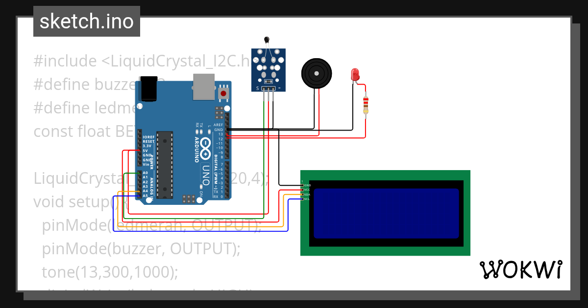 SUHU DENGAN SENSOR NTC Copy - Wokwi ESP32, STM32, Arduino Simulator