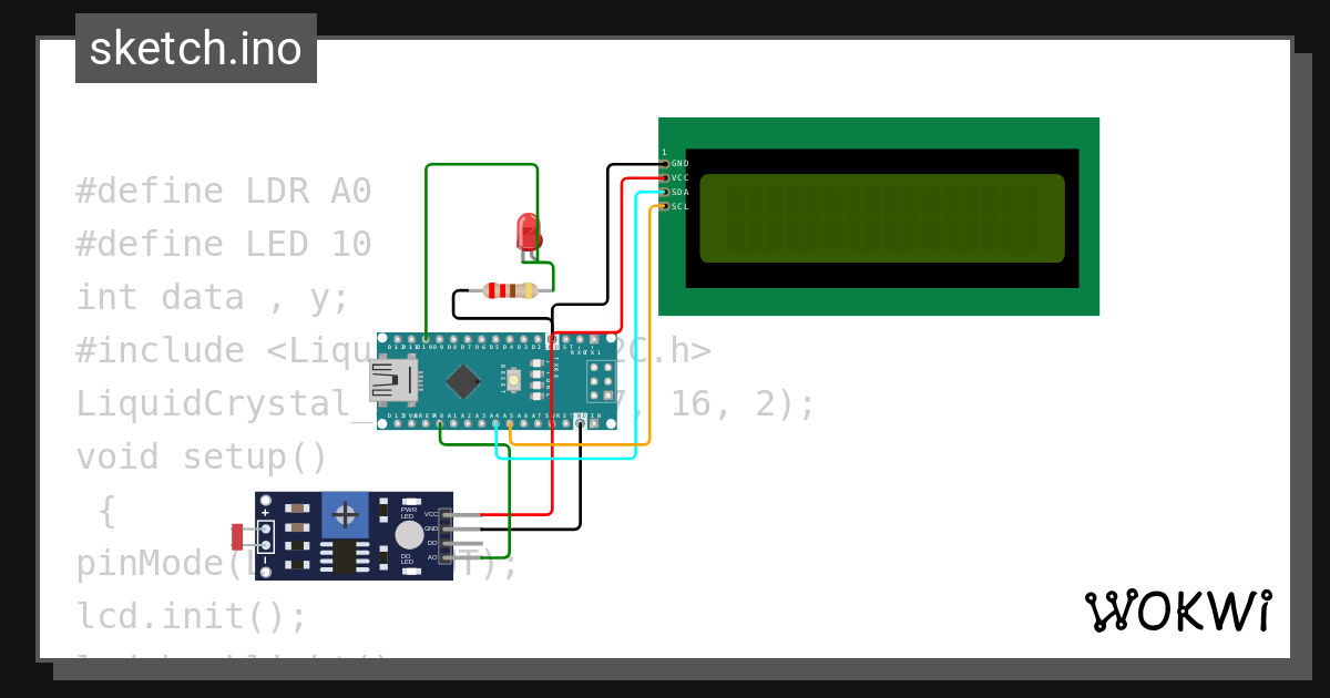 ldr-lcd-led pwm - Wokwi ESP32, STM32, Arduino Simulator ldr-lcd-led pwm - Wokwi ESP32, STM32, Arduino Simulator