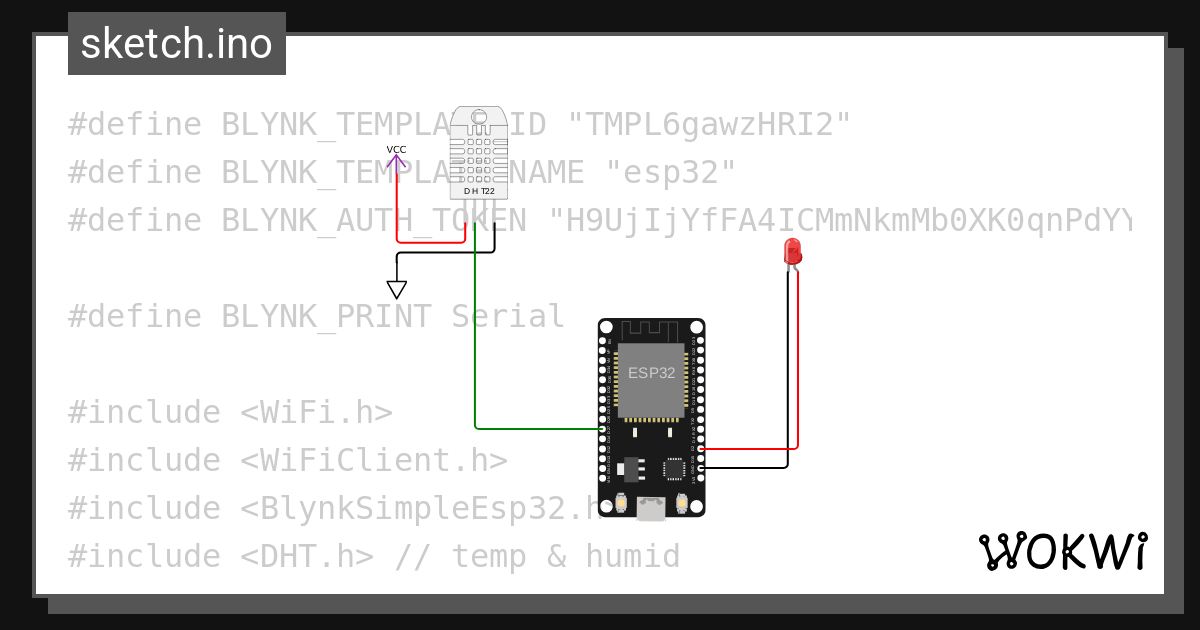 Project Esp32 Bylnk Dht22 Wokwi Esp32 Stm32 Arduino Simulator 9900