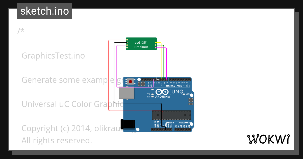 SSD1351 CHIP - Wokwi ESP32, STM32, Arduino Simulator
