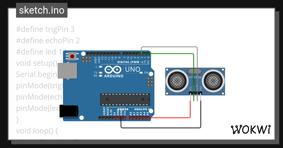 Ultrasonik - Wokwi ESP32, STM32, Arduino Simulator