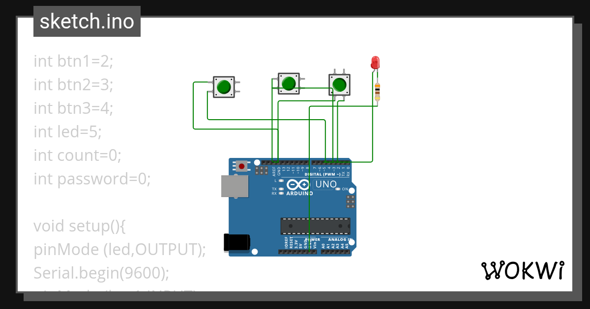 Password base system - Wokwi ESP32, STM32, Arduino Simulator