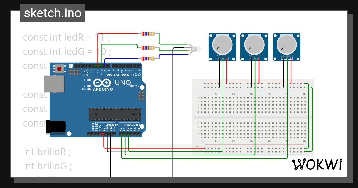 EJERCICIO N°4 RGB - Wokwi ESP32, STM32, Arduino Simulator