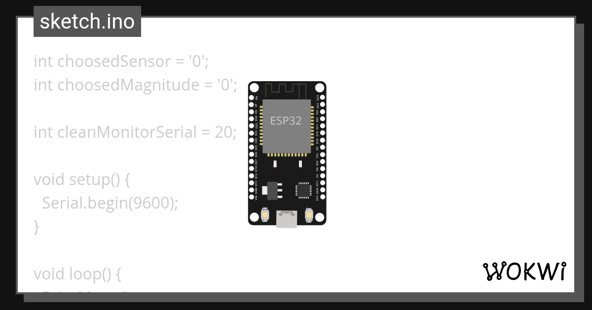 Esp32 - Sensors HubMenu - Wokwi ESP32, STM32, Arduino Simulator