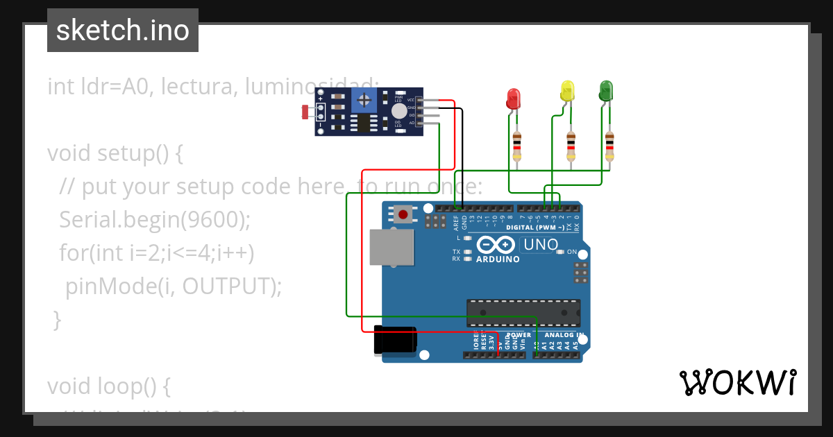 ldr - Wokwi ESP32, STM32, Arduino Simulator