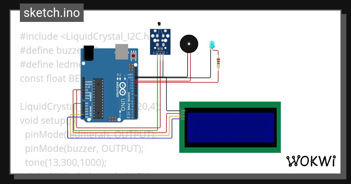 SUHU DENGAN SENSOR NTC M Fuad - Wokwi ESP32, STM32, Arduino Simulator