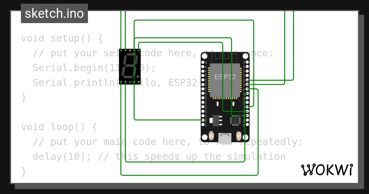 七段数码管 Wokwi Esp32 Stm32 Arduino Simulator 6666