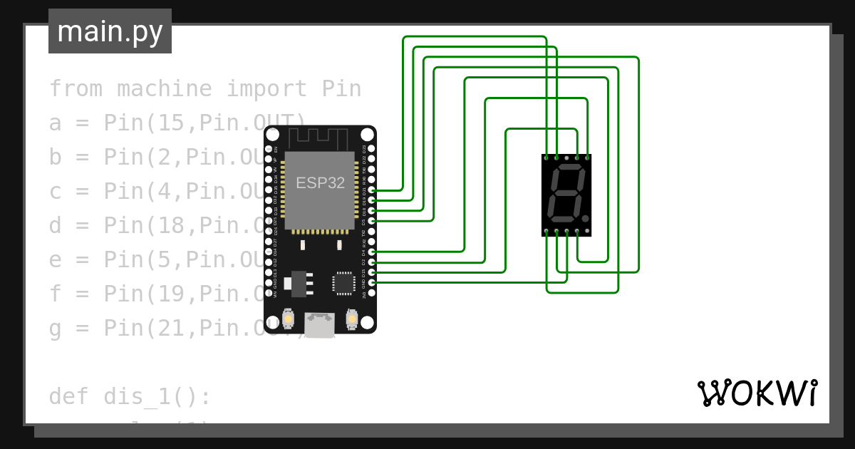 七段数码管 Wokwi Esp32 Stm32 Arduino Simulator 