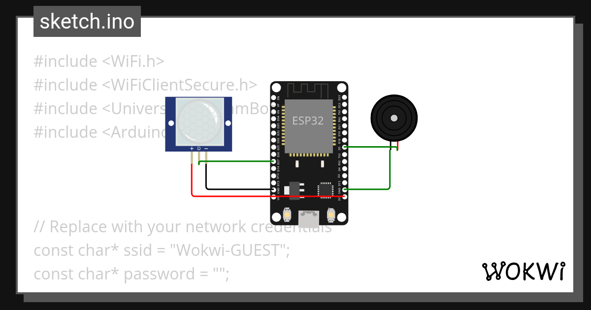ALARM DETECTOR KELOMPOK 1 - Wokwi ESP32, STM32, Arduino Simulator