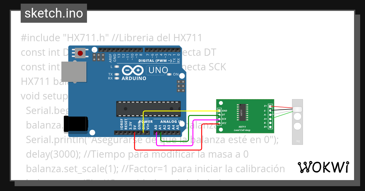 Factor de calibración - Wokwi ESP32, STM32, Arduino Simulator