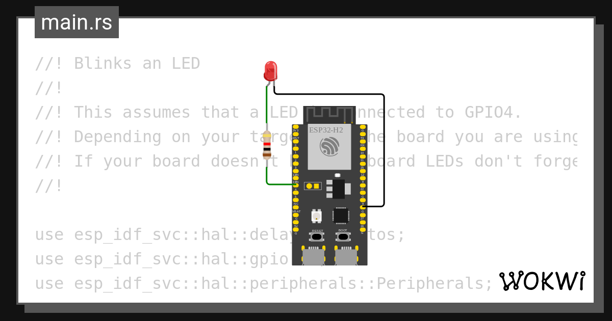 Esp32h2 Rust Std Blinky Wokwi Esp32 Stm32 Arduino Simulator