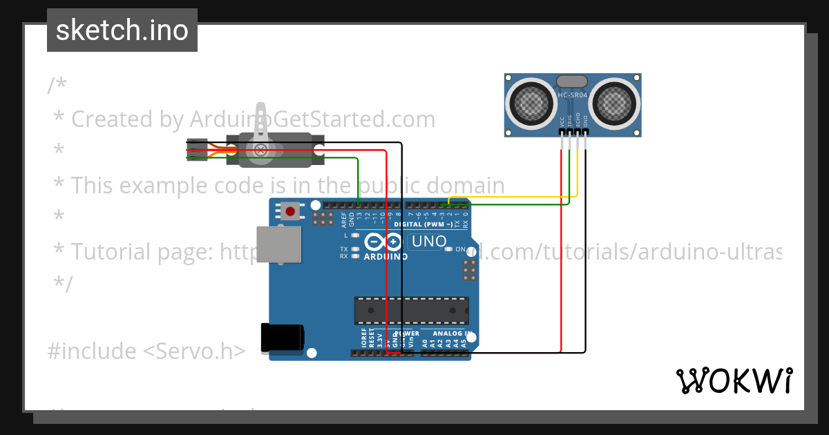 UltrasonicArduinoUNO - Wokwi ESP32, STM32, Arduino Simulator