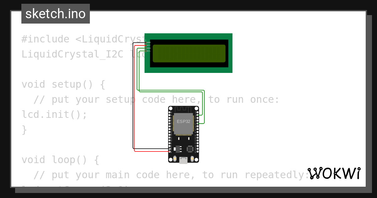 Program 12 Lcd12c Wokwi Esp32 Stm32 Arduino Simulator