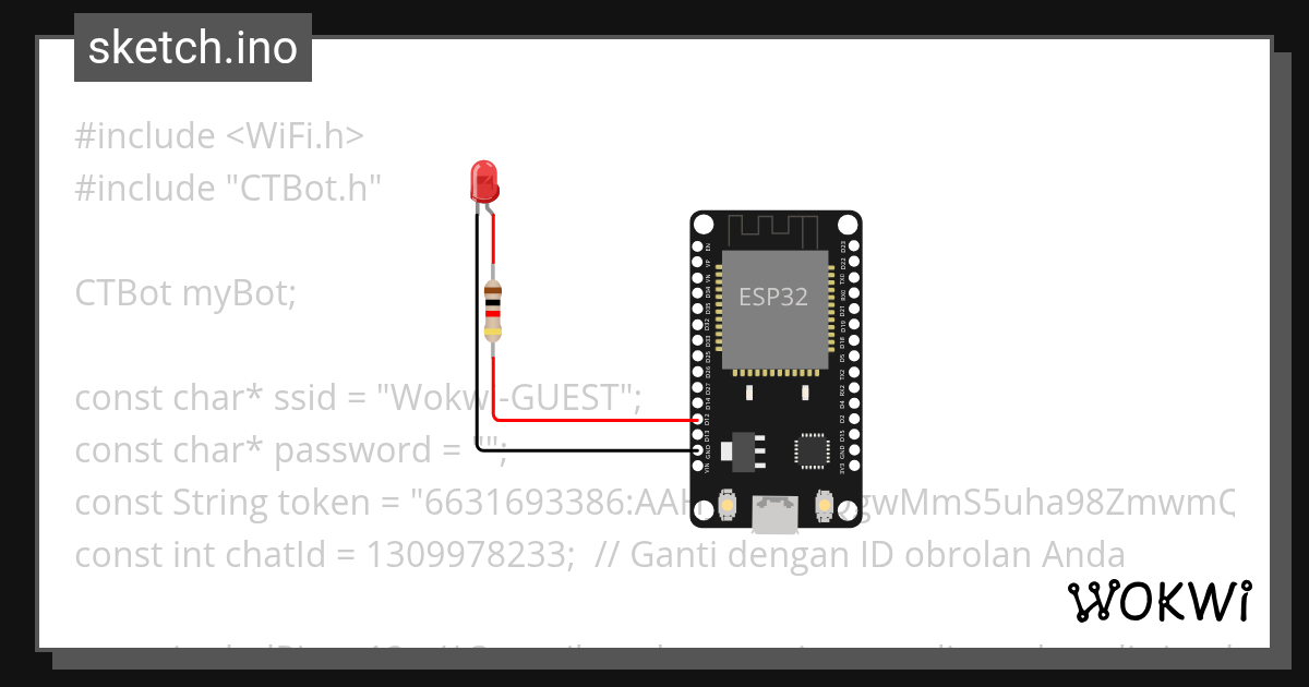 Telegram - Wokwi ESP32, STM32, Arduino Simulator