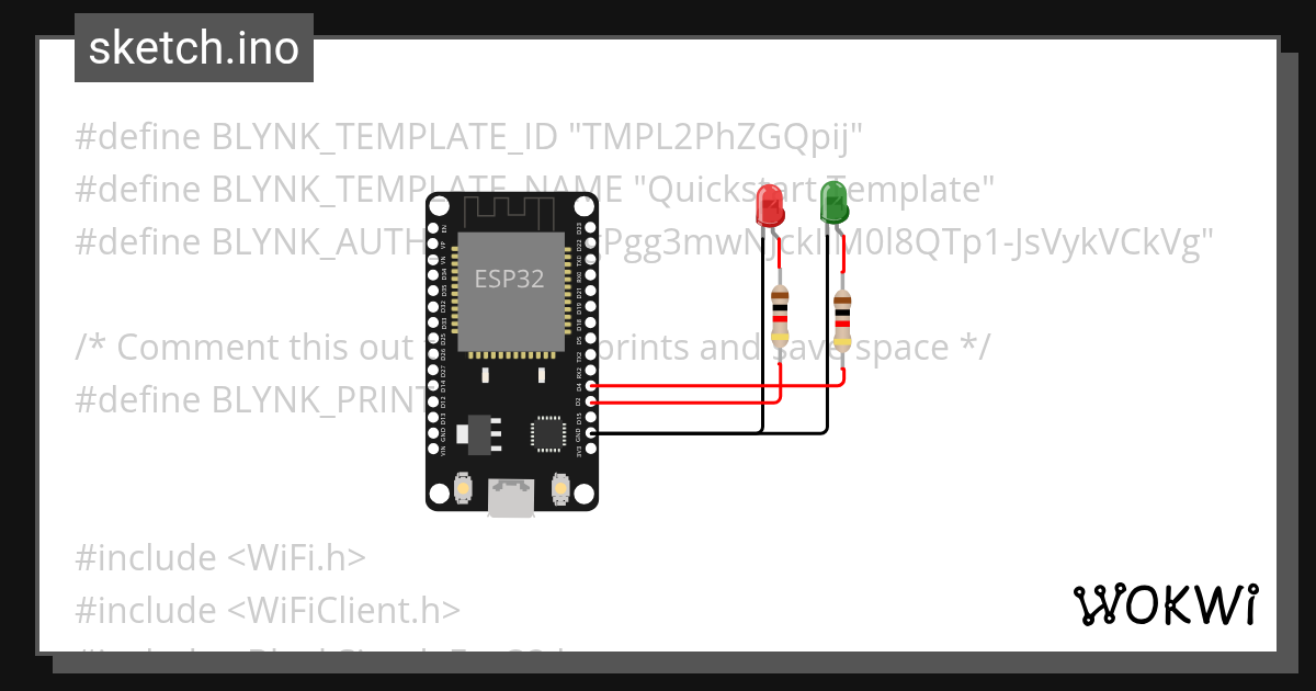 LED BASIC IoT 1 - Wokwi ESP32, STM32, Arduino Simulator