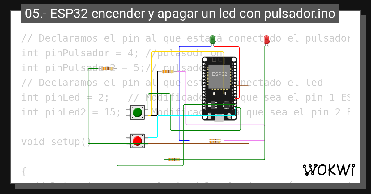 05 Esp32 Encender Y Apagar Un Led Con O Copy Wokwi Esp32 Stm32 Arduino Simulator