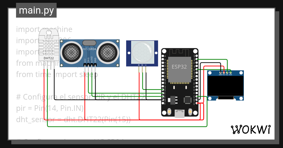 Menu sensores - Wokwi ESP32, STM32, Arduino Simulator