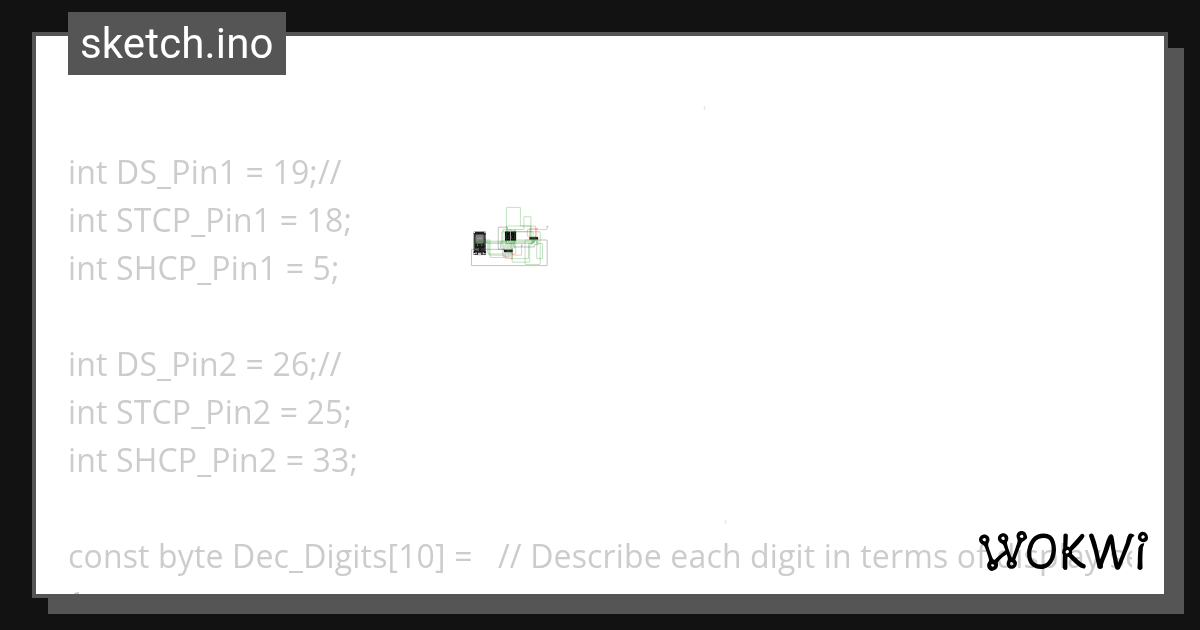 7 Segment Display using Shift Register (Commom Cathode) Copy (2) - Wokwi ESP32, STM32, Arduino ...