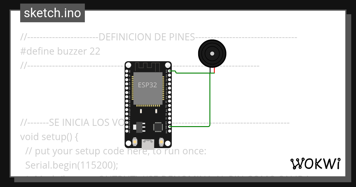 BUZZER - Wokwi ESP32, STM32, Arduino Simulator