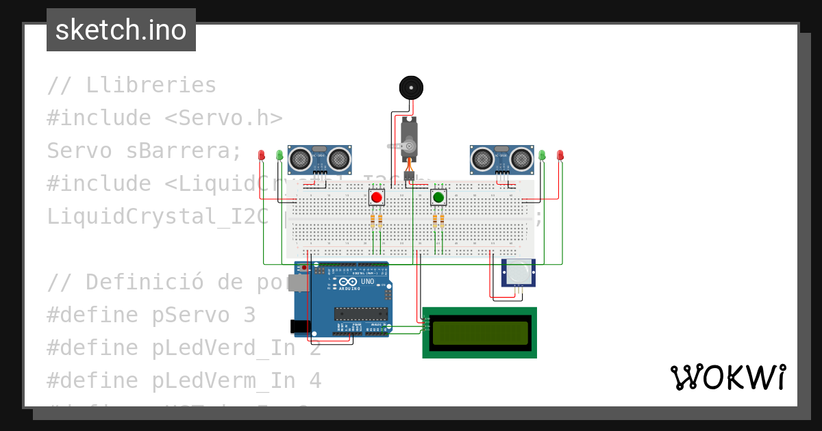 Circuit PÀrquing Tecno Wokwi Esp32 Stm32 Arduino Simulator