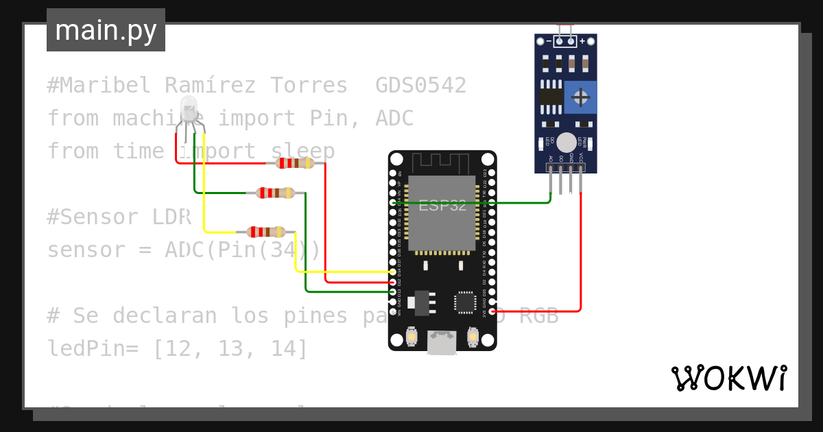 Rgb Fotoresistencia Wokwi Esp32 Stm32 Arduino Simulator