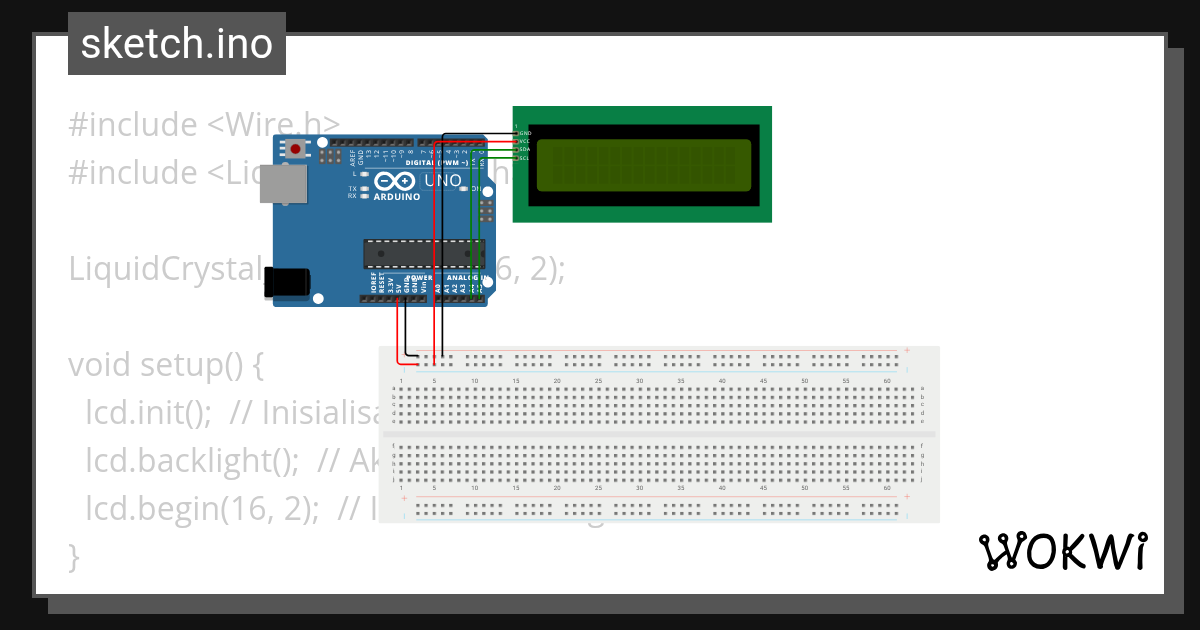 lcd i2c - Wokwi ESP32, STM32, Arduino Simulator
