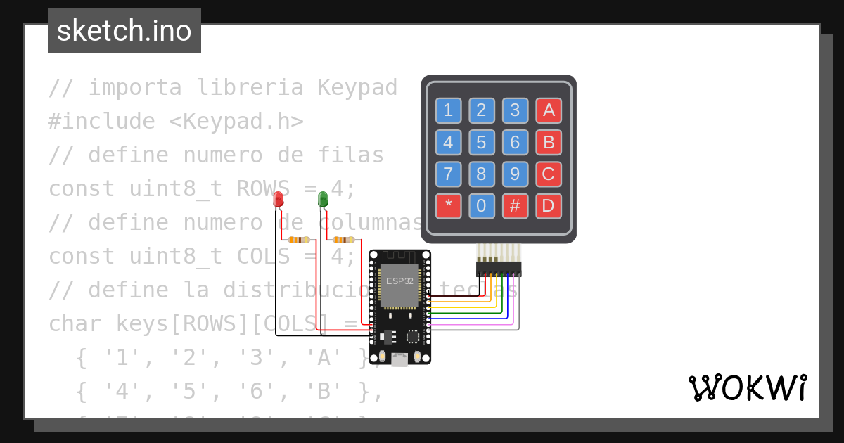 Teclado Matricial Validando Contraseña Wokwi Esp32 Stm32 Arduino Simulator 8072