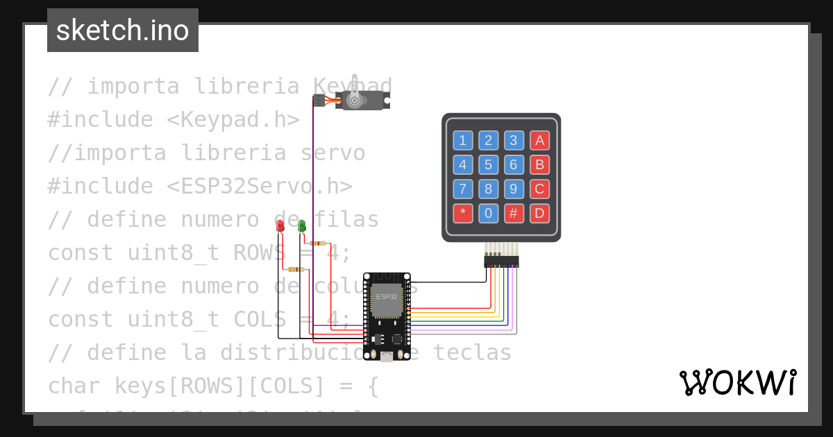 Cerradura Servomotor Arduino Wokwi Esp32 Stm32 Arduino Simulator 