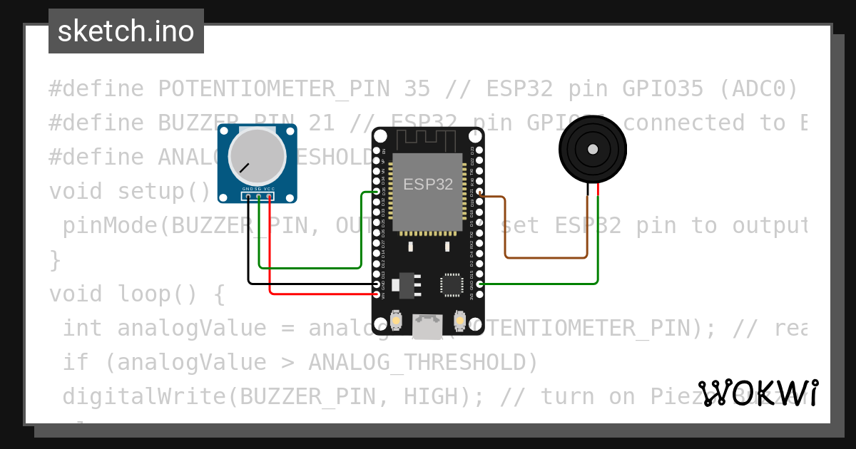 Potentiometer Control Buzzer T7 Wokwi Esp32 Stm32 Arduino Simulator 6725