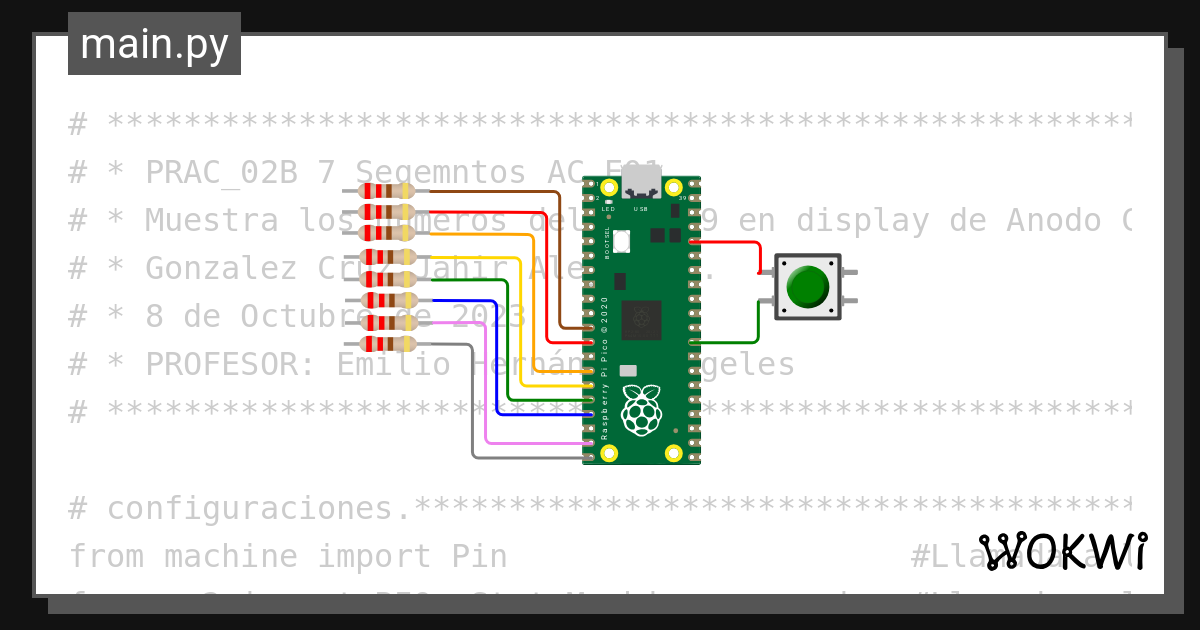 Prac04 16 Segmentos E01 Wokwi Esp32 Stm32 Arduino Simulator