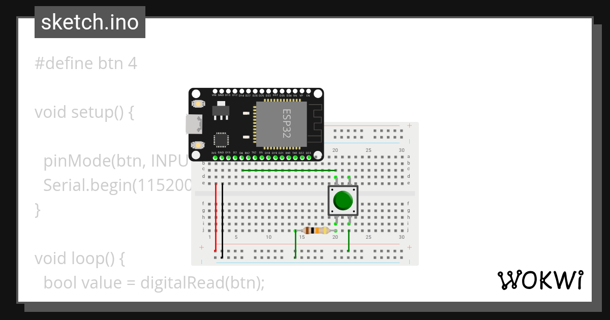 EIC EXEMPLO 02 push button - Wokwi ESP32, STM32, Arduino Simulator