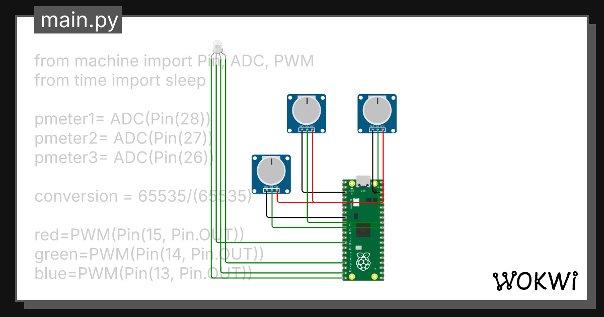 RGB led - Wokwi ESP32, STM32, Arduino Simulator