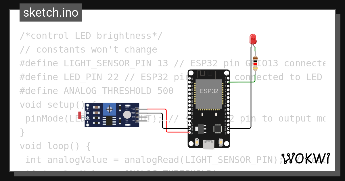 Ldr Light Sensor Module T11 Wokwi Esp32 Stm32 Arduino Simulator