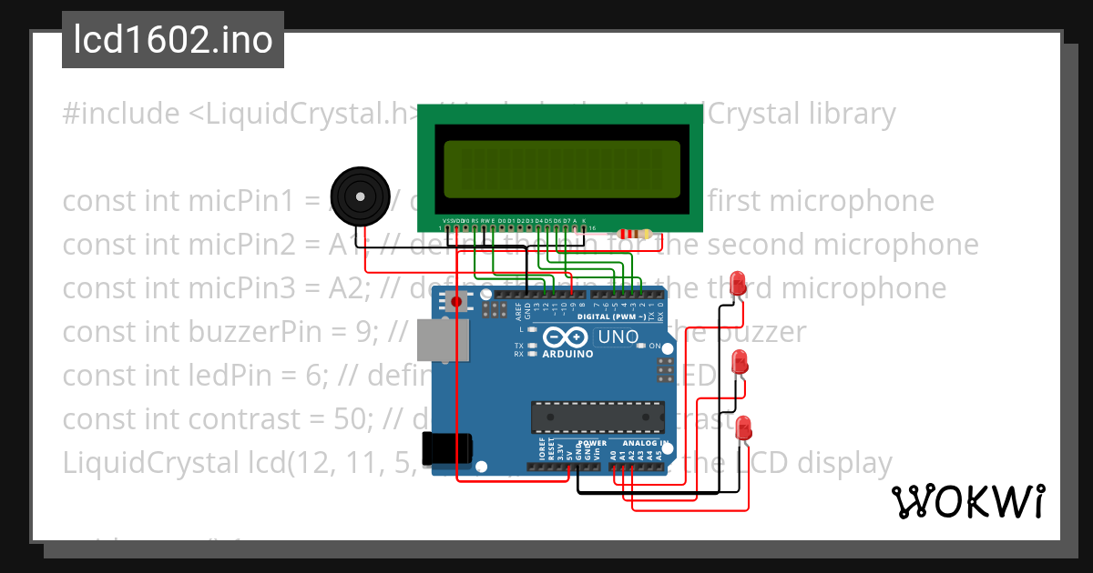 NOISE POLLUTION MONITORING SYSTEM - Wokwi ESP32, STM32, Arduino Simulator