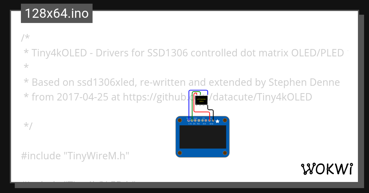 MH-Attiny88_with_OLED_2 - Wokwi ESP32, STM32, Arduino Simulator