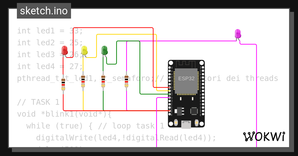 Semaforo Con I Thread Tommaso Wokwi Esp32 Stm32 Arduino Simulator 2735