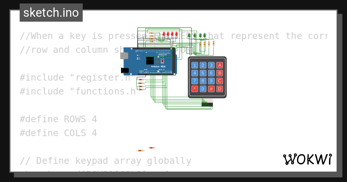 Keypadledusingfunctions Wokwi Esp32 Stm32 Arduino Simulator