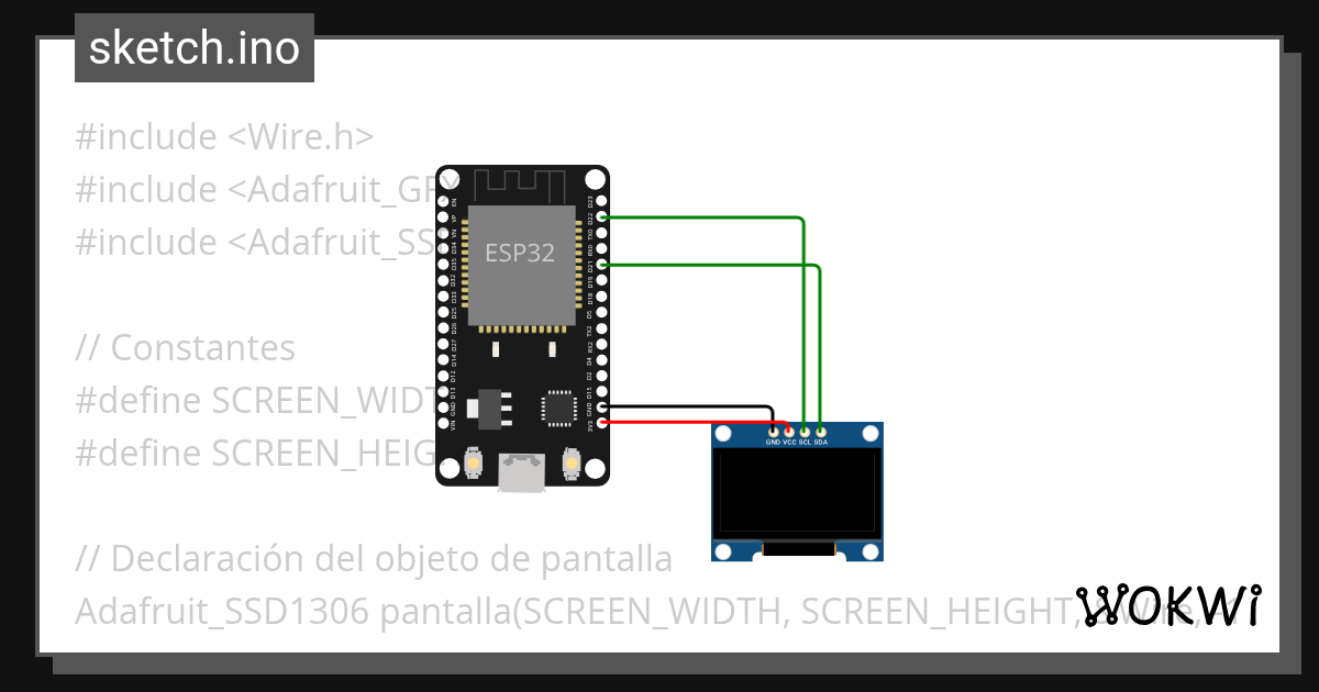 PANTALLA OLED bicho - Wokwi ESP32, STM32, Arduino Simulator PANTALLA OLED bicho - Wokwi ESP32, STM32, Arduino Simulator