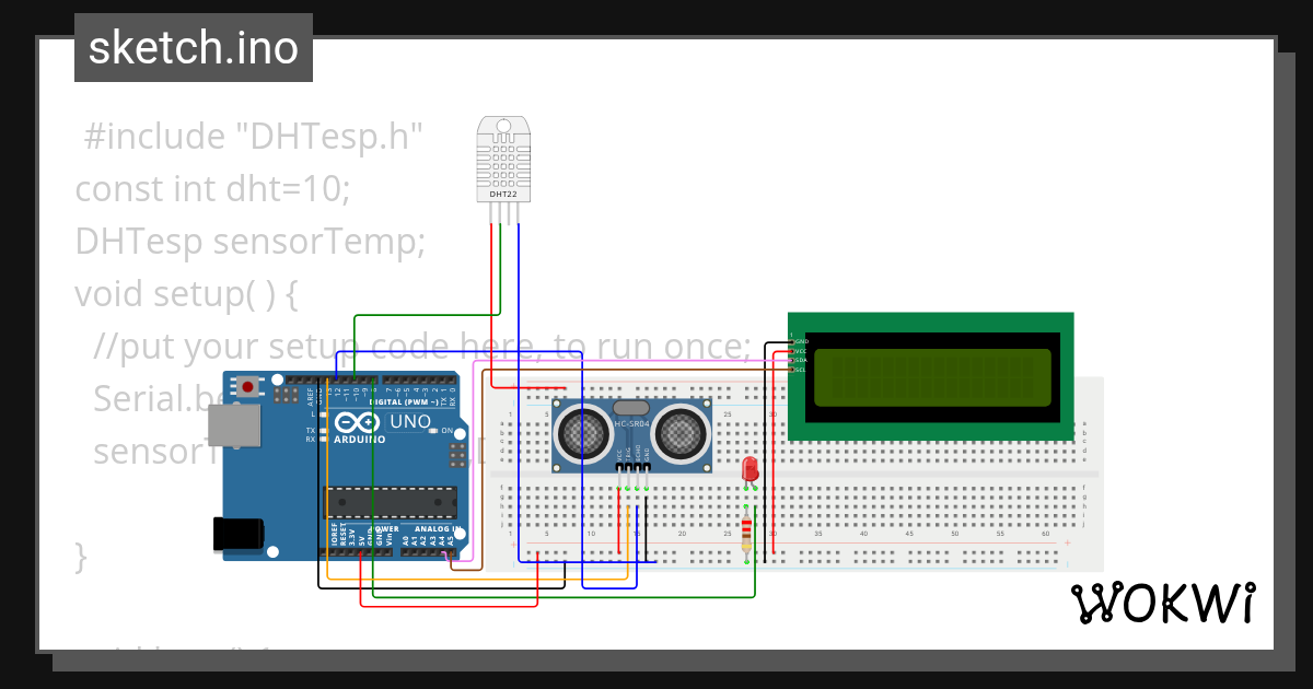ultrasonido LCD I2C Copy - Wokwi ESP32, STM32, Arduino Simulator