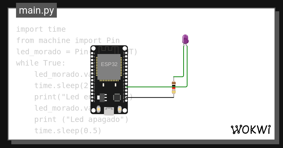 Esp 32 Led Prendido Apagado Wokwi Esp32 Stm32 Arduino Simulator 2255