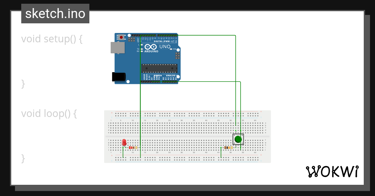 Push Button Led - Wokwi ESP32, STM32, Arduino Simulator