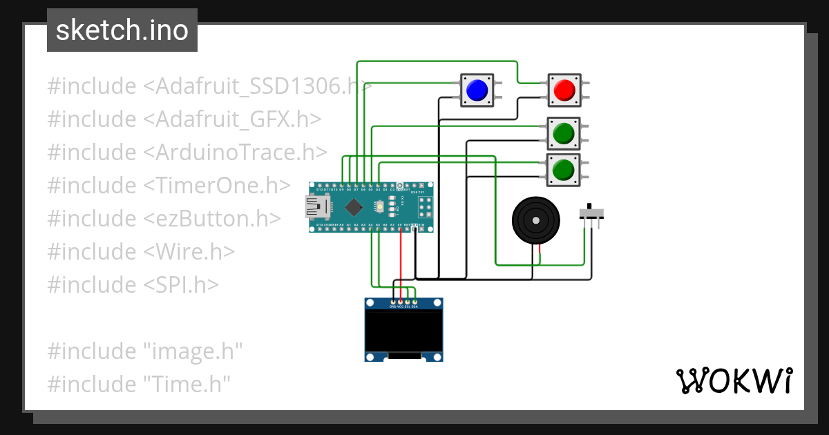 Reloj con alarma - Wokwi ESP32, STM32, Arduino Simulator